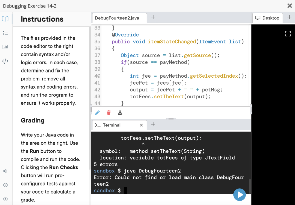 Solved Debugging Exercise 14-2 \begin{tabular}{l|l|l|l|l|l} | Chegg.com