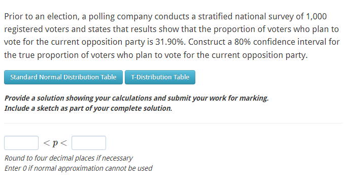 Solved Prior to an election, a polling company conducts a | Chegg.com