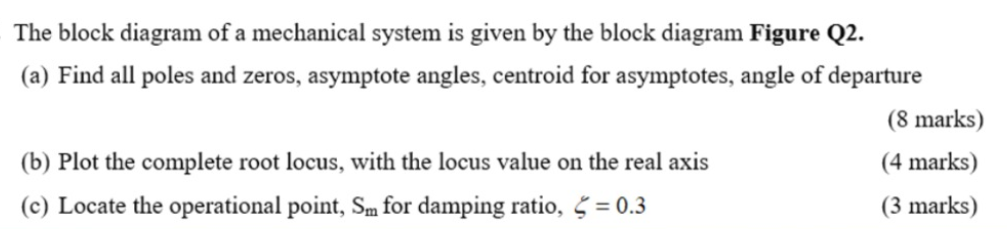 Solved The block diagram of a mechanical system is given by | Chegg.com