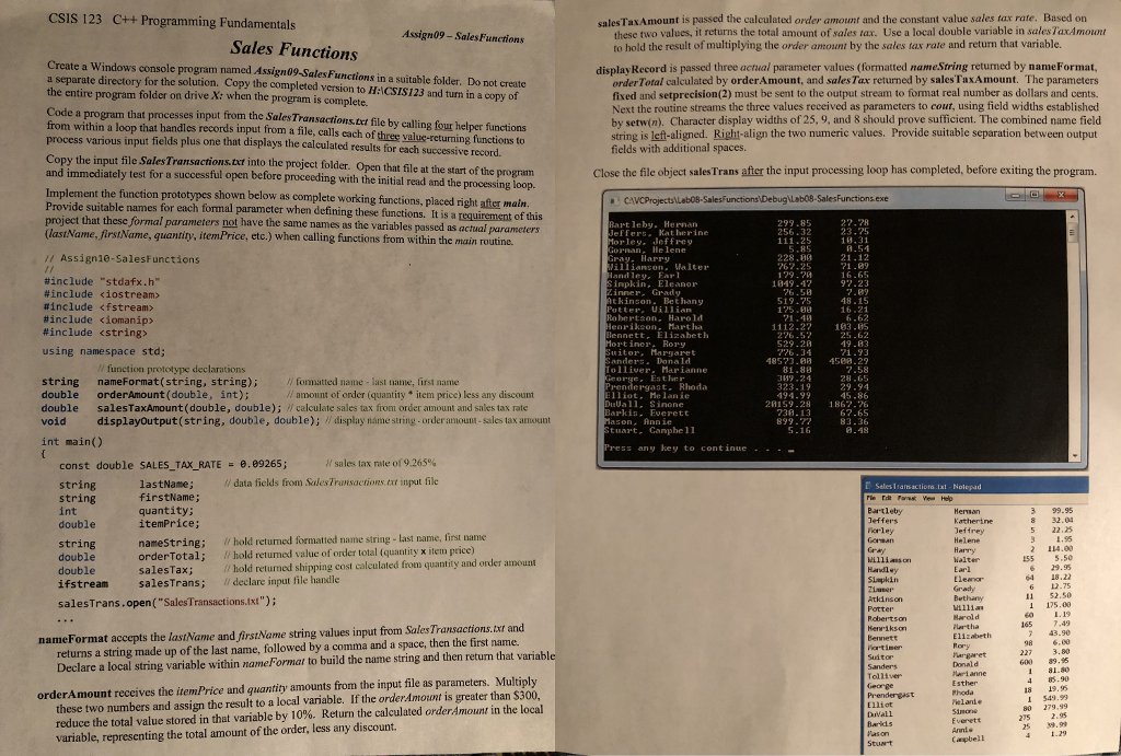 Solved CSIS 123 C++ Programming Fundamentals salesTaxAmount | Chegg.com