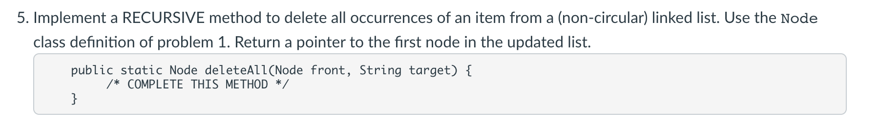 Solved ∗ Given the following definition of a circular linked | Chegg.com