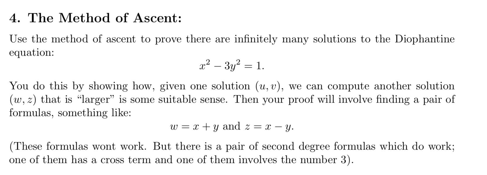 Solved 4. The Method of Ascent: Use the method of ascent to | Chegg.com