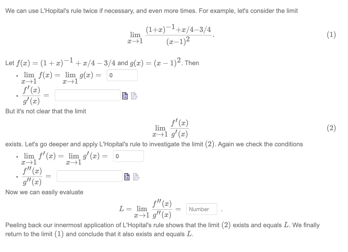 Solved We can use L'Hopital's rule twice if necessary, and | Chegg.com