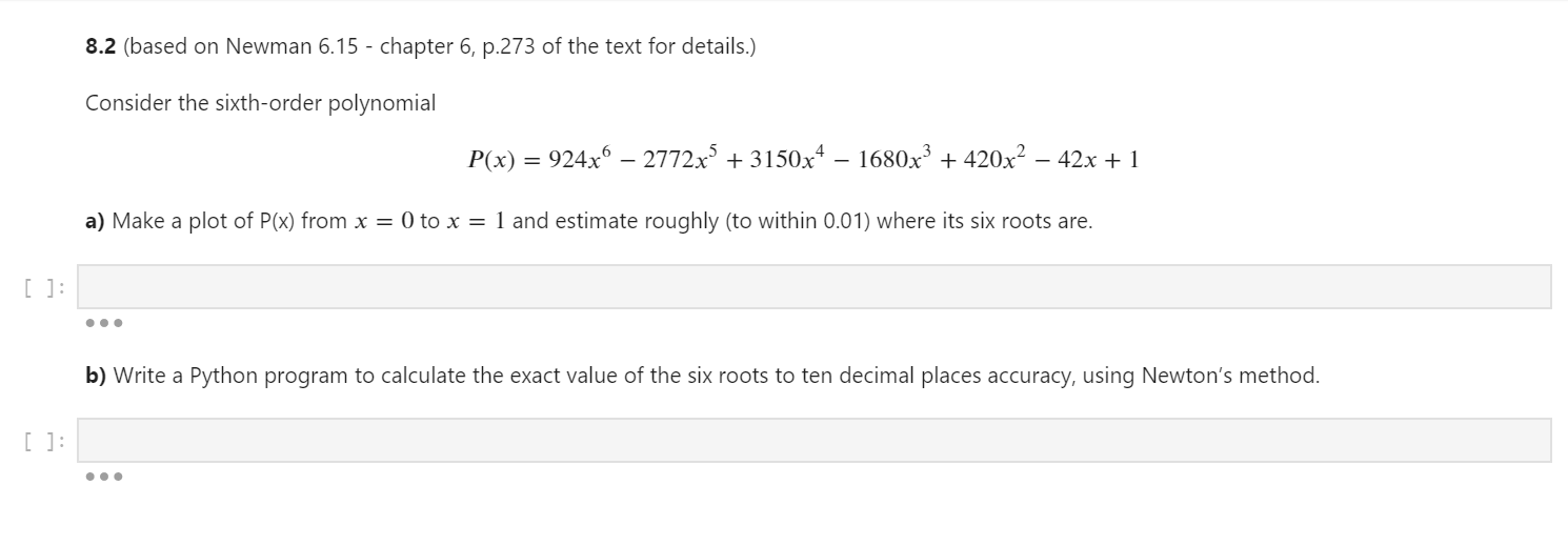 8.2 (based on Newman 6.15 - Chapter 6, p.273 of the | Chegg.com