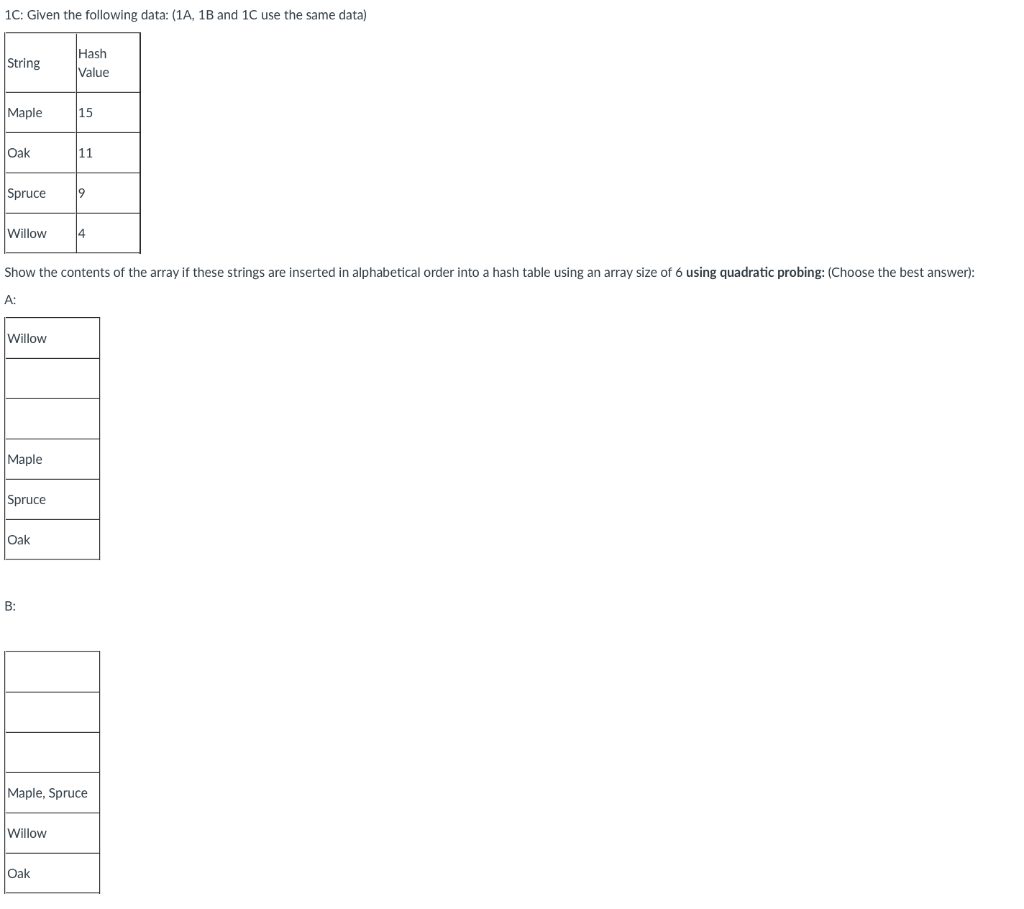 Solved 1c Given The Following Data 1a 13 And 10 Use The 