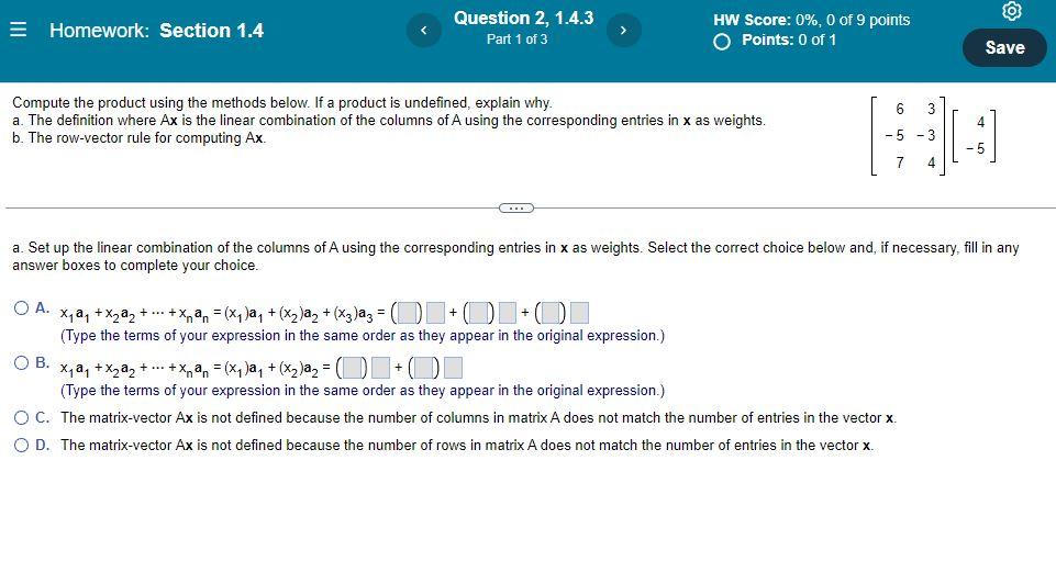 Solved Homework Section 1 4 Question 2 1 4 3 Part 1 Of 3