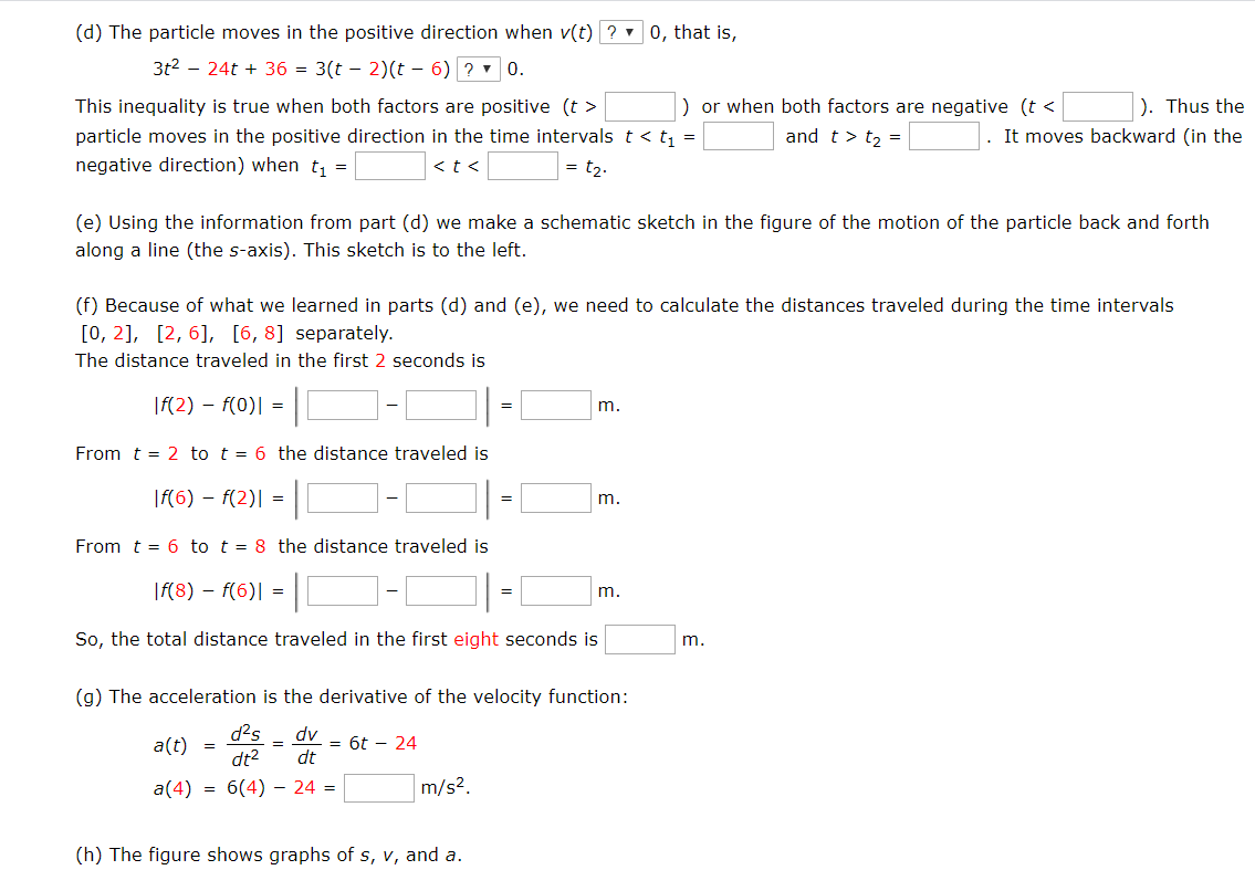 Solved t=t2 EXAMPLE 1 The position of a particle is given by | Chegg.com