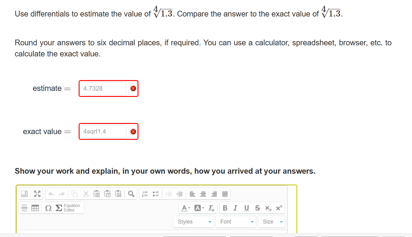 Solved Use differentials to estimate the value of 41.3. | Chegg.com