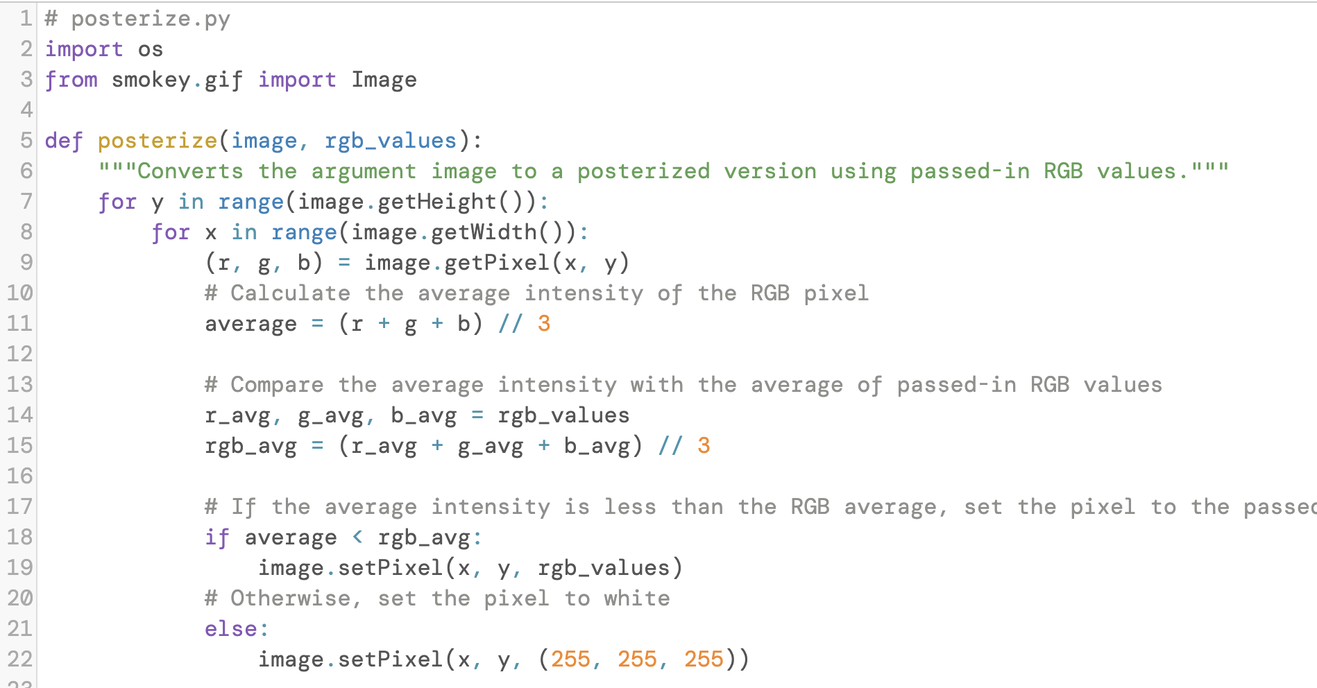 Solved Instructions Define a function named posterize. This | Chegg.com