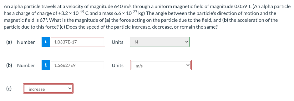 Solved An alpha particle travels at a velocity of magnitude | Chegg.com