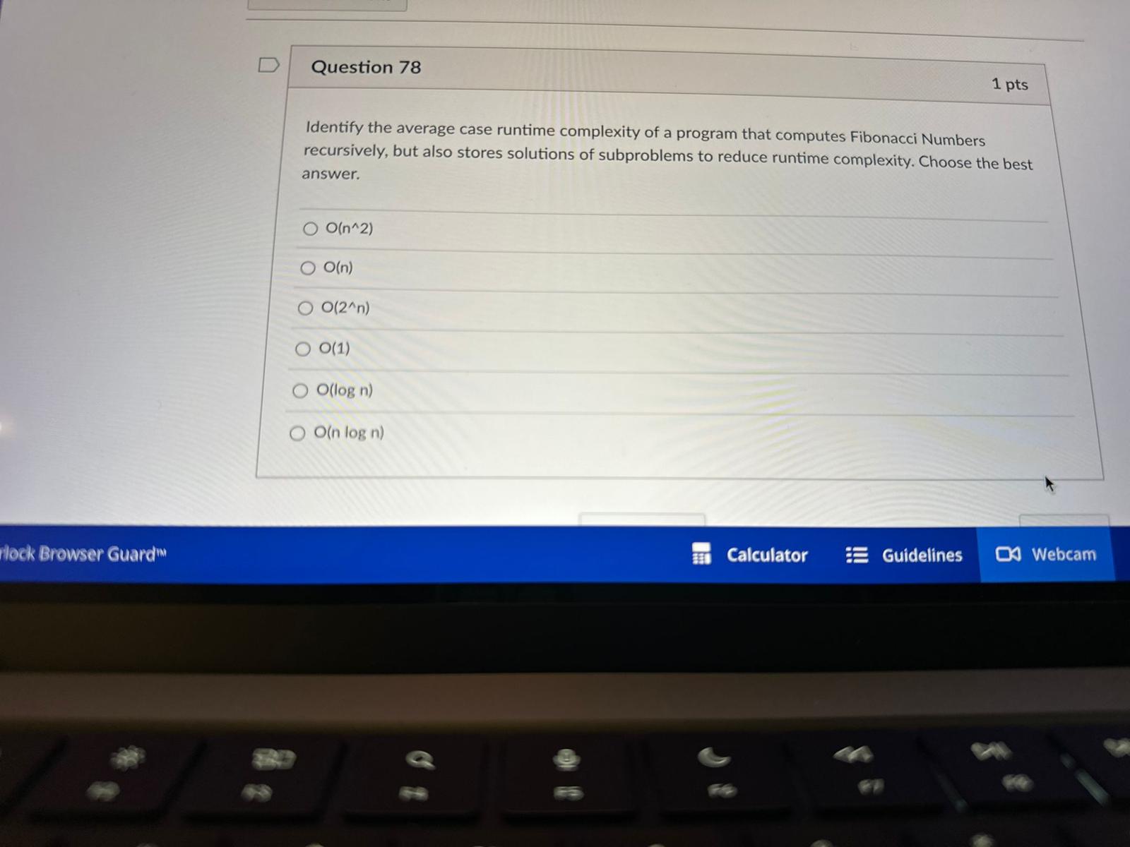 Solved Question 78identify The Average Case Runtime