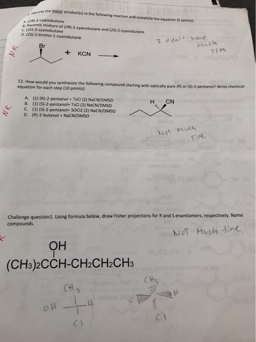 Solved the maigr productts) in the following reaction and | Chegg.com