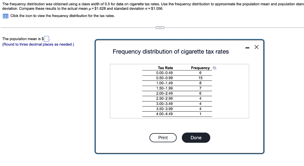 Solved The frequency distribution was obtained using a class | Chegg.com