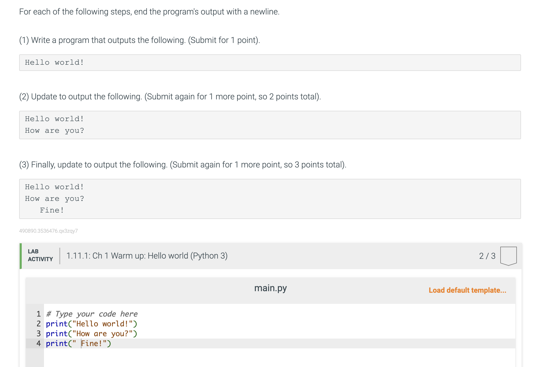 Solved For each of the following steps, end the program's | Chegg.com