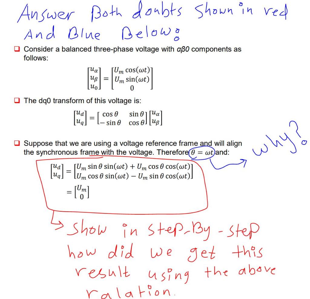 Solved Answer Both doubts shown in red And Blue Below: - | Chegg.com