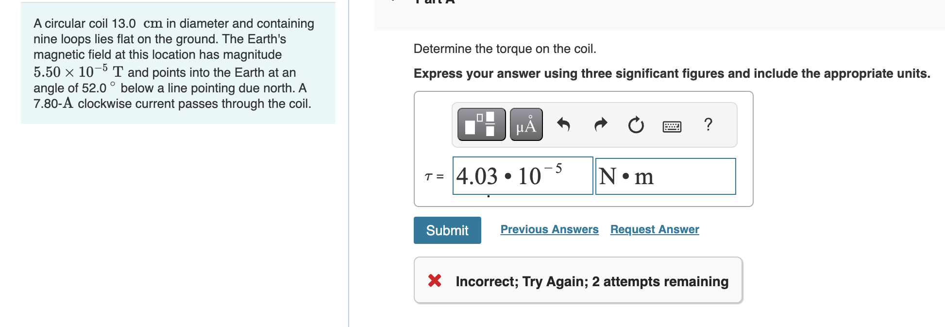 Solved A circular coil 13.0cm ﻿in diameter and | Chegg.com
