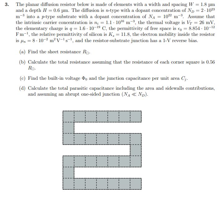 The planar diffusion resistor below is made of | Chegg.com