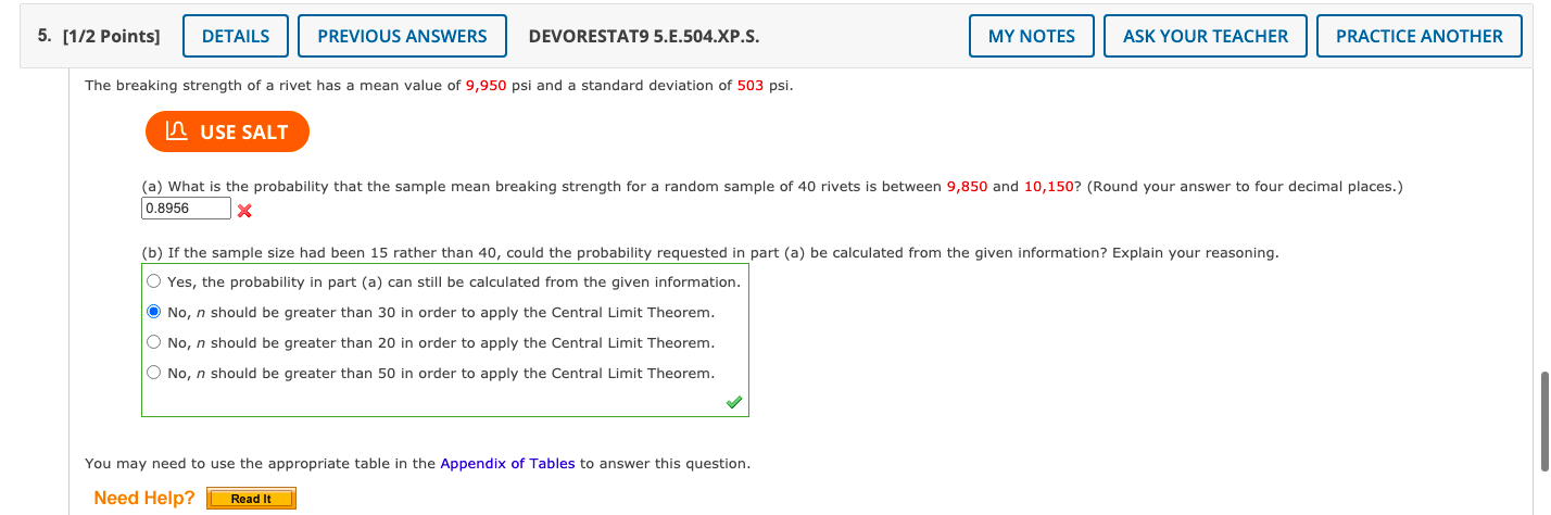 Solved 5. [1/2 points) DETAILS PREVIOUS ANSWERS DEVORESTAT9 | Chegg.com