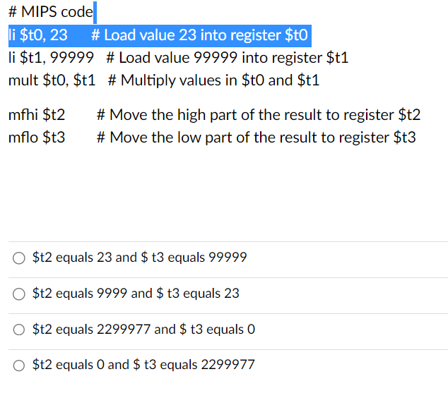 Solved In MIPS architecture, the branch instructions share | Chegg.com