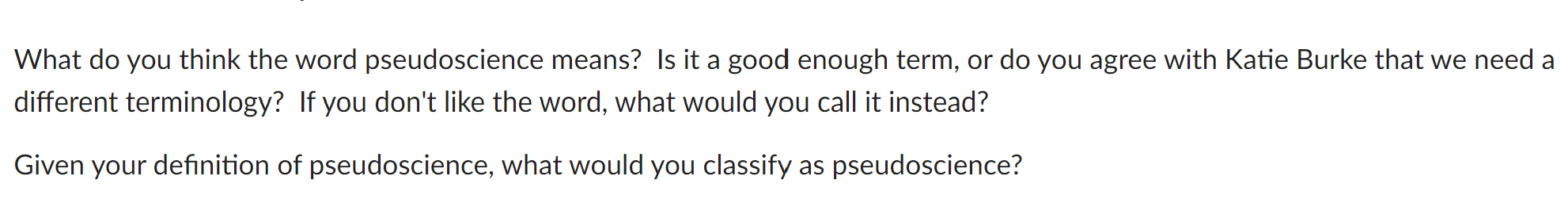 Solved What do you think the word pseudoscience means? Is it | Chegg.com