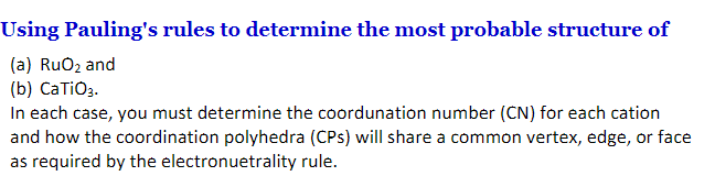 Solved Using Pauling's rules to determine the most probable | Chegg.com
