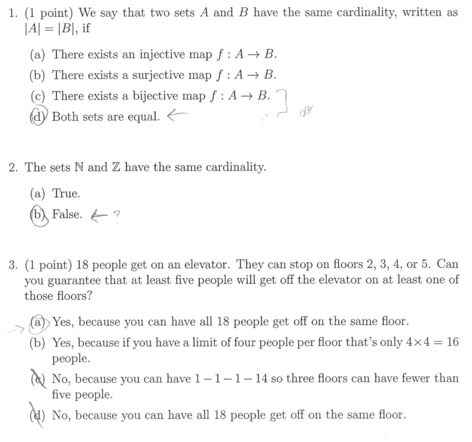 Solved 1. (1 point) We say that two sets A and B have the | Chegg.com