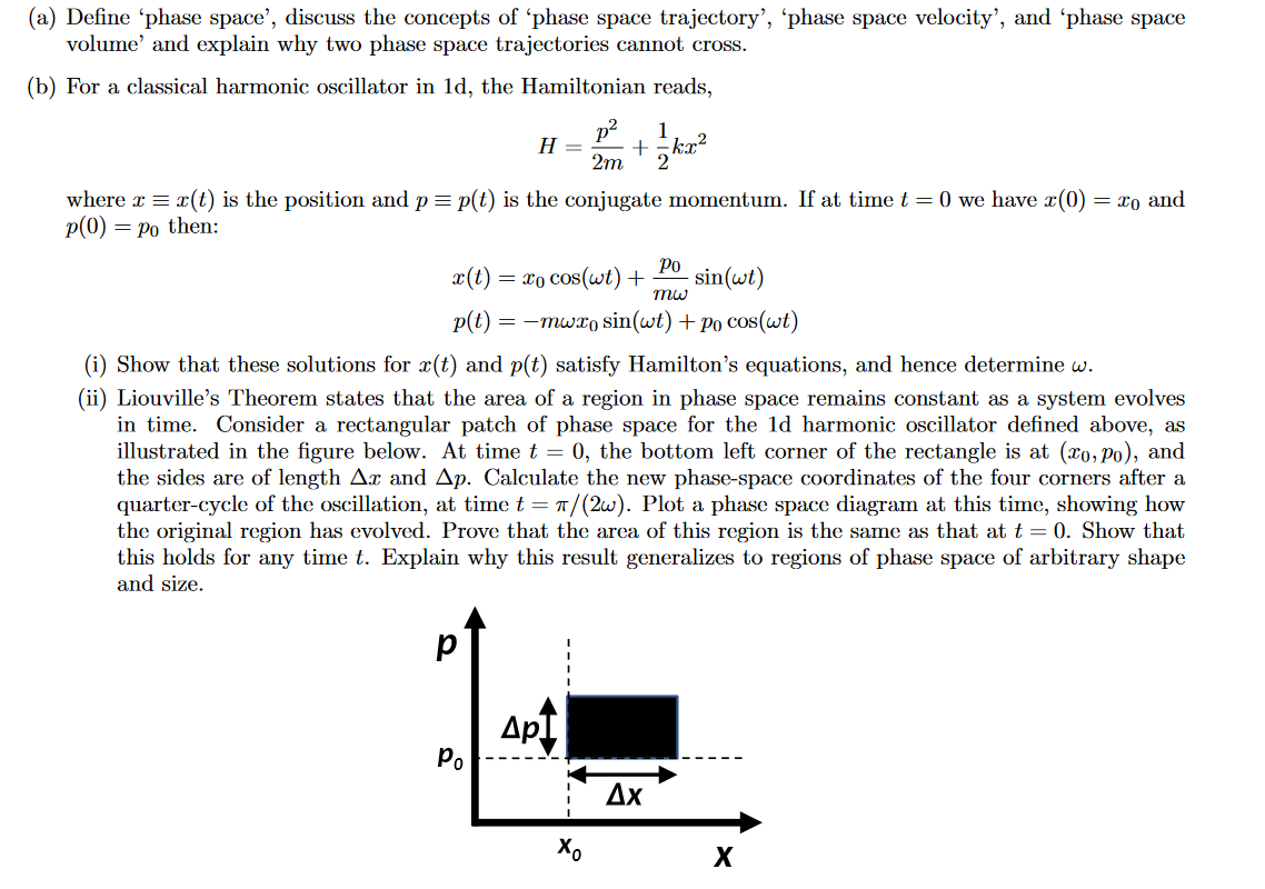 Solved (a) Define 'phase space', discuss the concepts of | Chegg.com