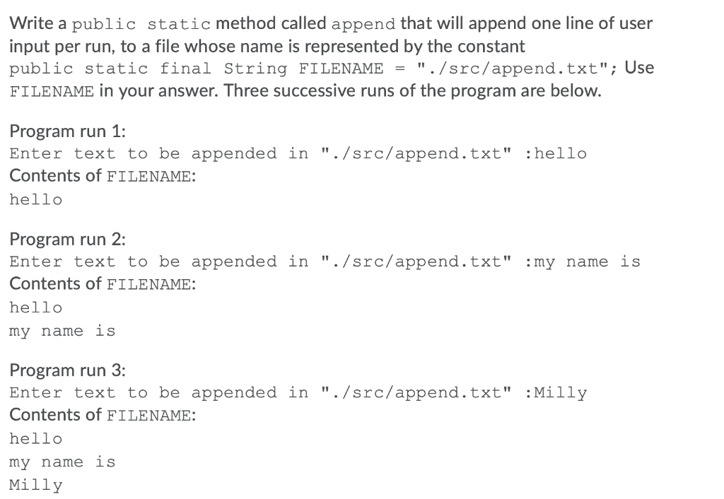 Solved Write a public static method called append that will | Chegg.com
