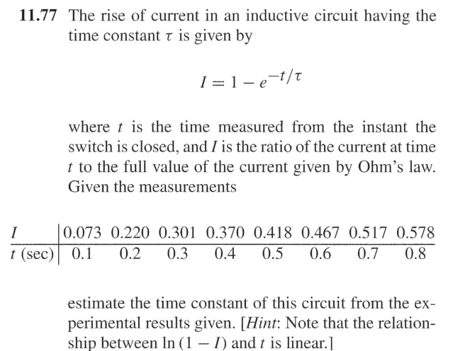 Solved 1.77 The rise of current in an inductive circuit | Chegg.com