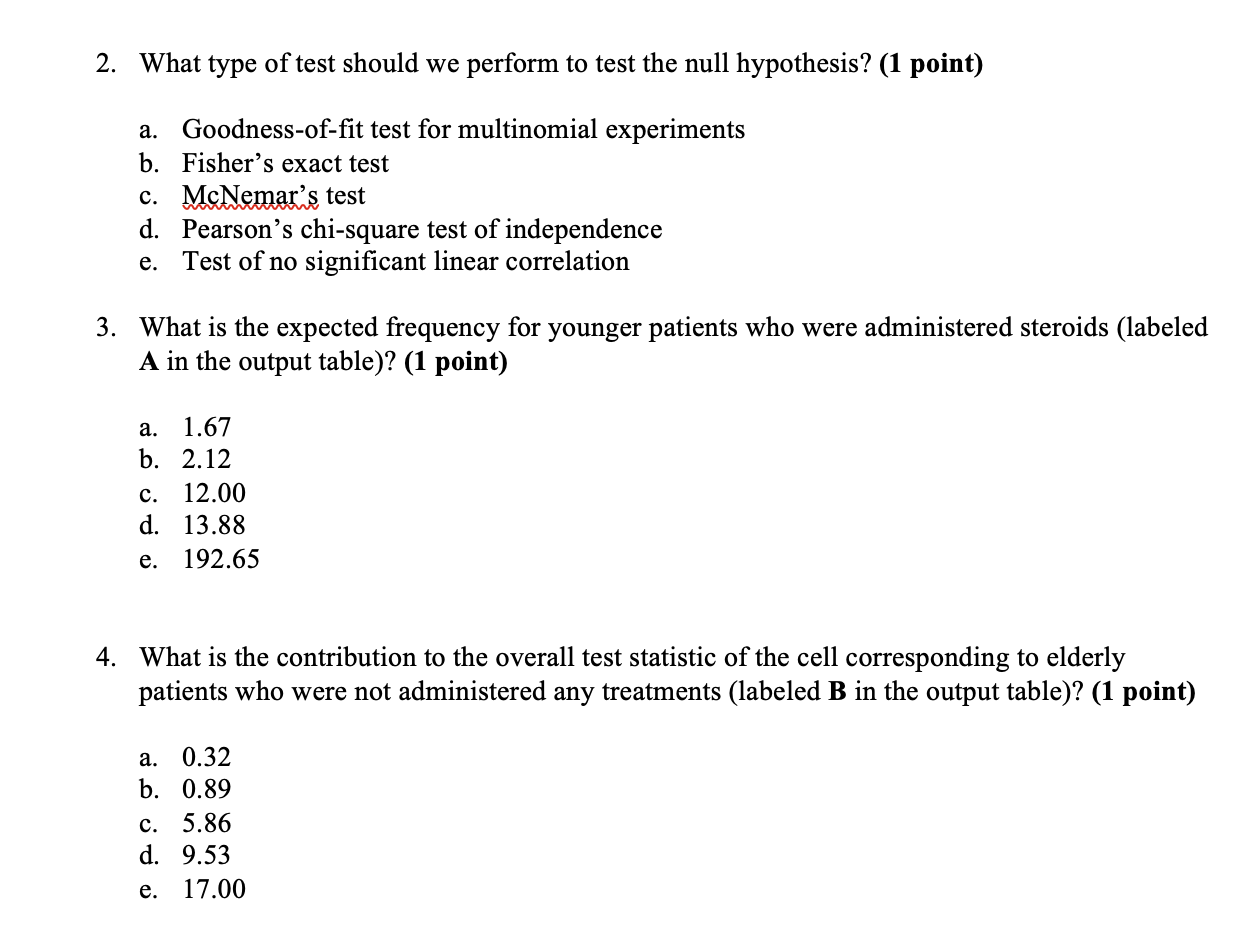 Solved For questions 1-7, refer to the following | Chegg.com