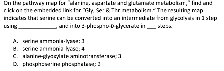 Solved On the pathway map for \"alanine, aspartate and | Chegg.com