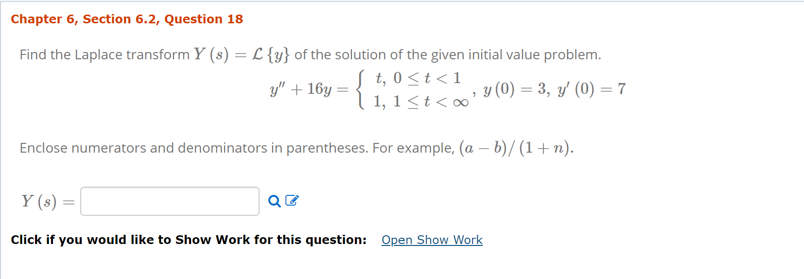 Solved Chapter 6 Section 6 2 Question 18 Find The Laplace Chegg