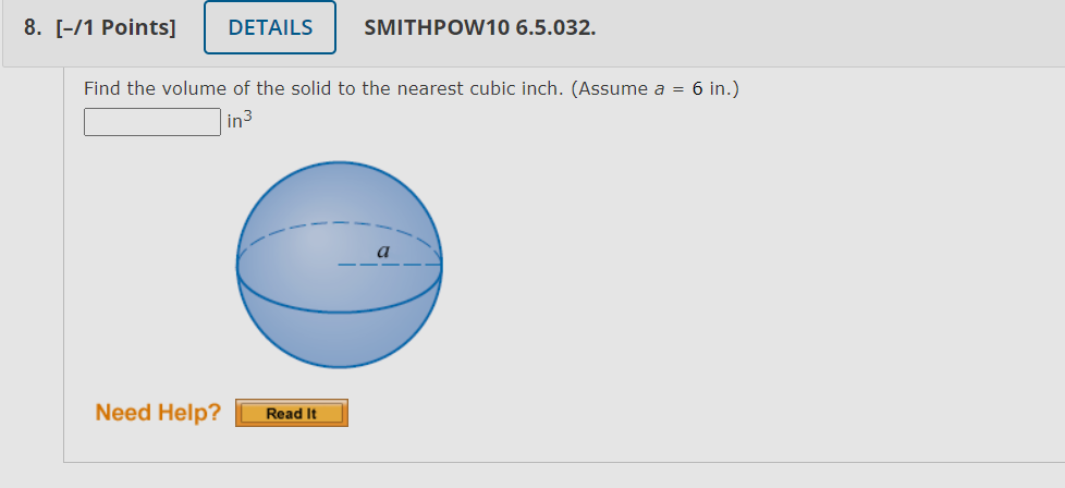Solved Find the volume of the solid to the nearest cubic | Chegg.com