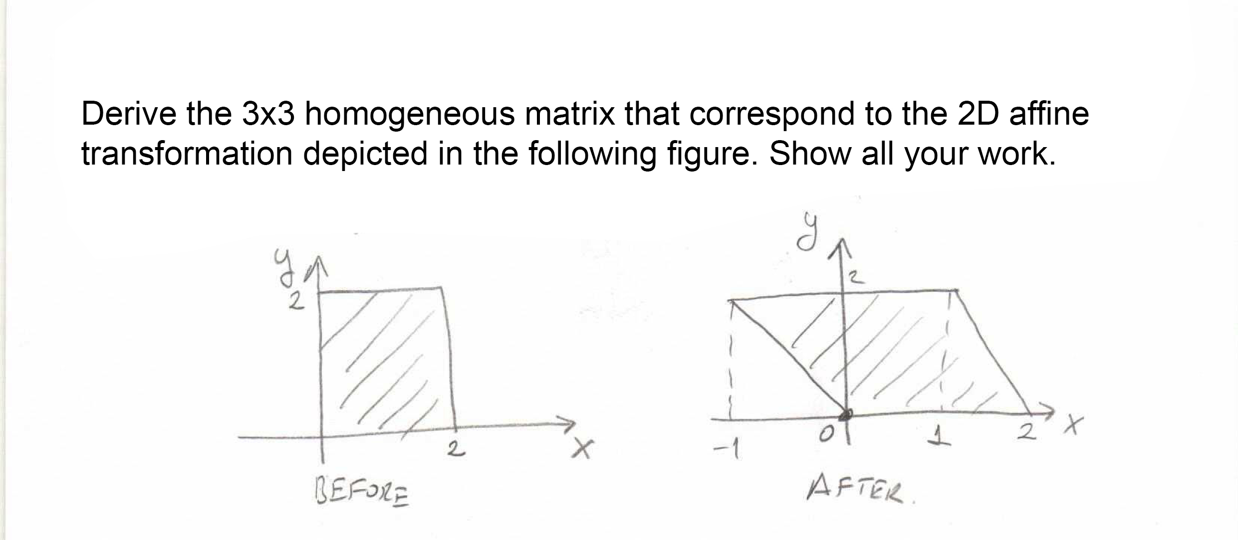 Derive the 3×3 homogeneous matrix that correspond to | Chegg.com