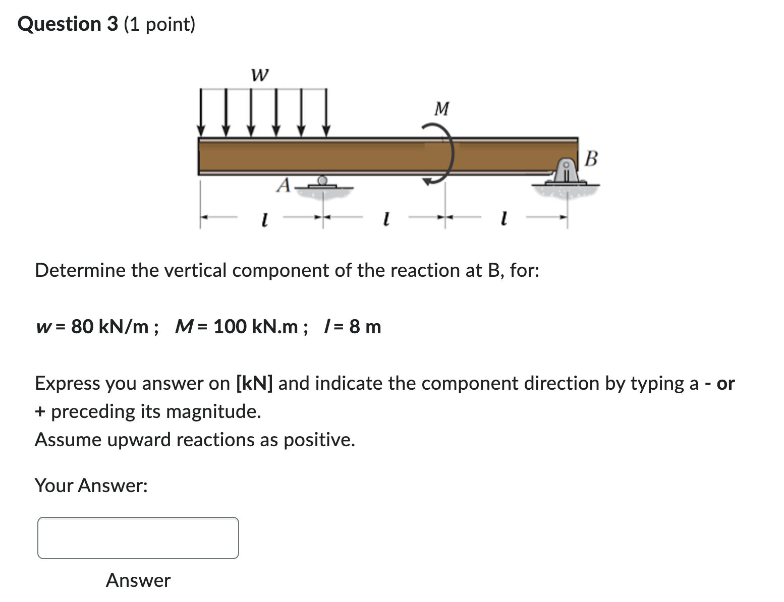 Solved Question 3 (1 point) Determine the vertical component | Chegg.com