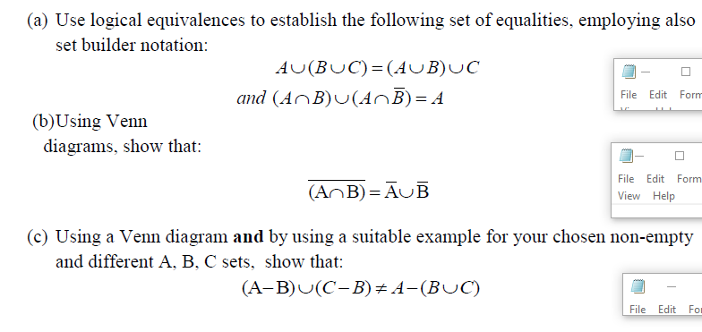 Solved (a) Use logical equivalences to establish the | Chegg.com