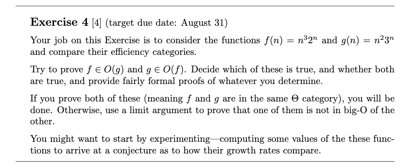 Solved Exercise 4 [4] (target due date: August 31) Your job | Chegg.com