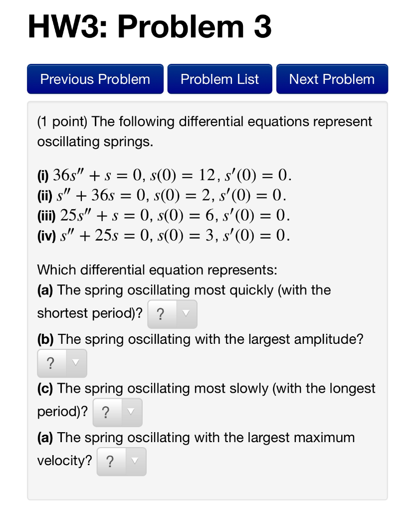 Solved HW3: Problem 3 Previous Problem Problem List Next | Chegg.com
