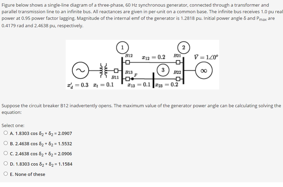 Solved Figure below shows a single-line diagram of a | Chegg.com