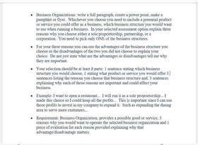 Solved Business Owie a fill paragraph coate a power point | Chegg.com