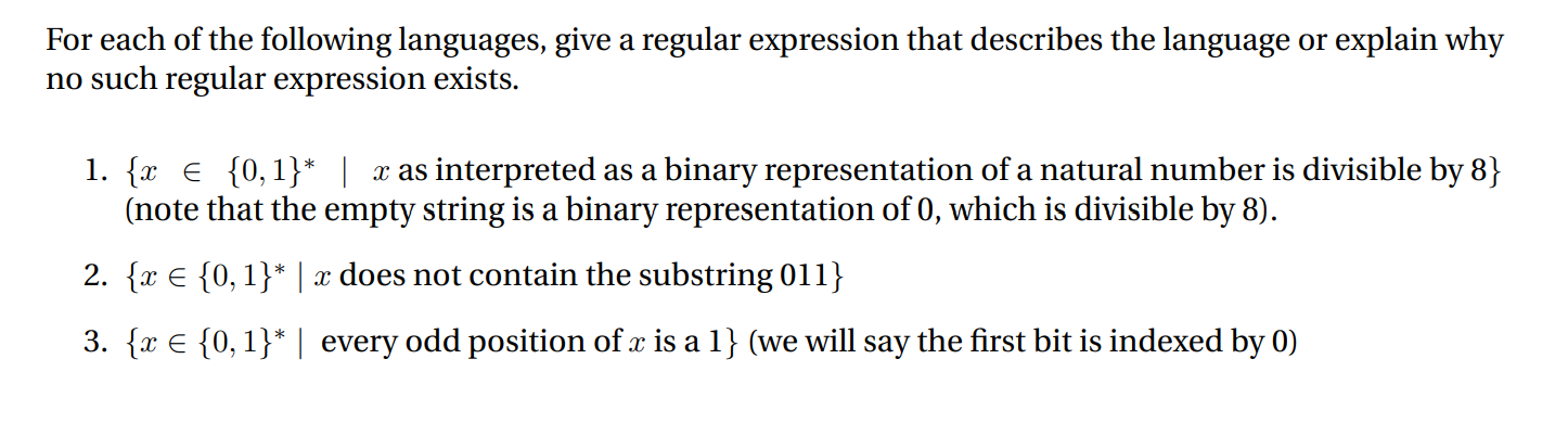 Solved For each of the following languages, give a regular | Chegg.com