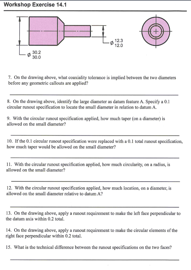 Solved 7. On the drawing above, what coaxiality tolerance is | Chegg.com