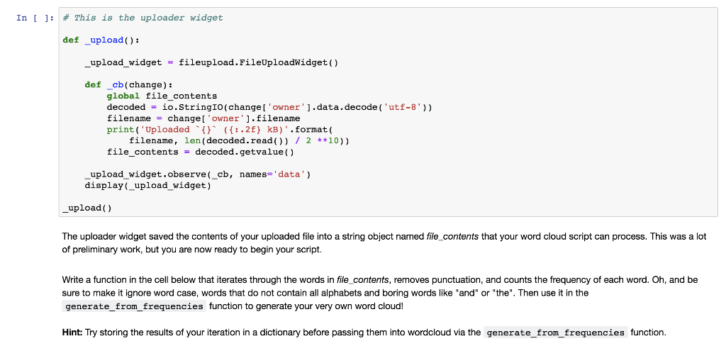 Solved Final Project - Word Cloud For this project, you'll | Chegg.com