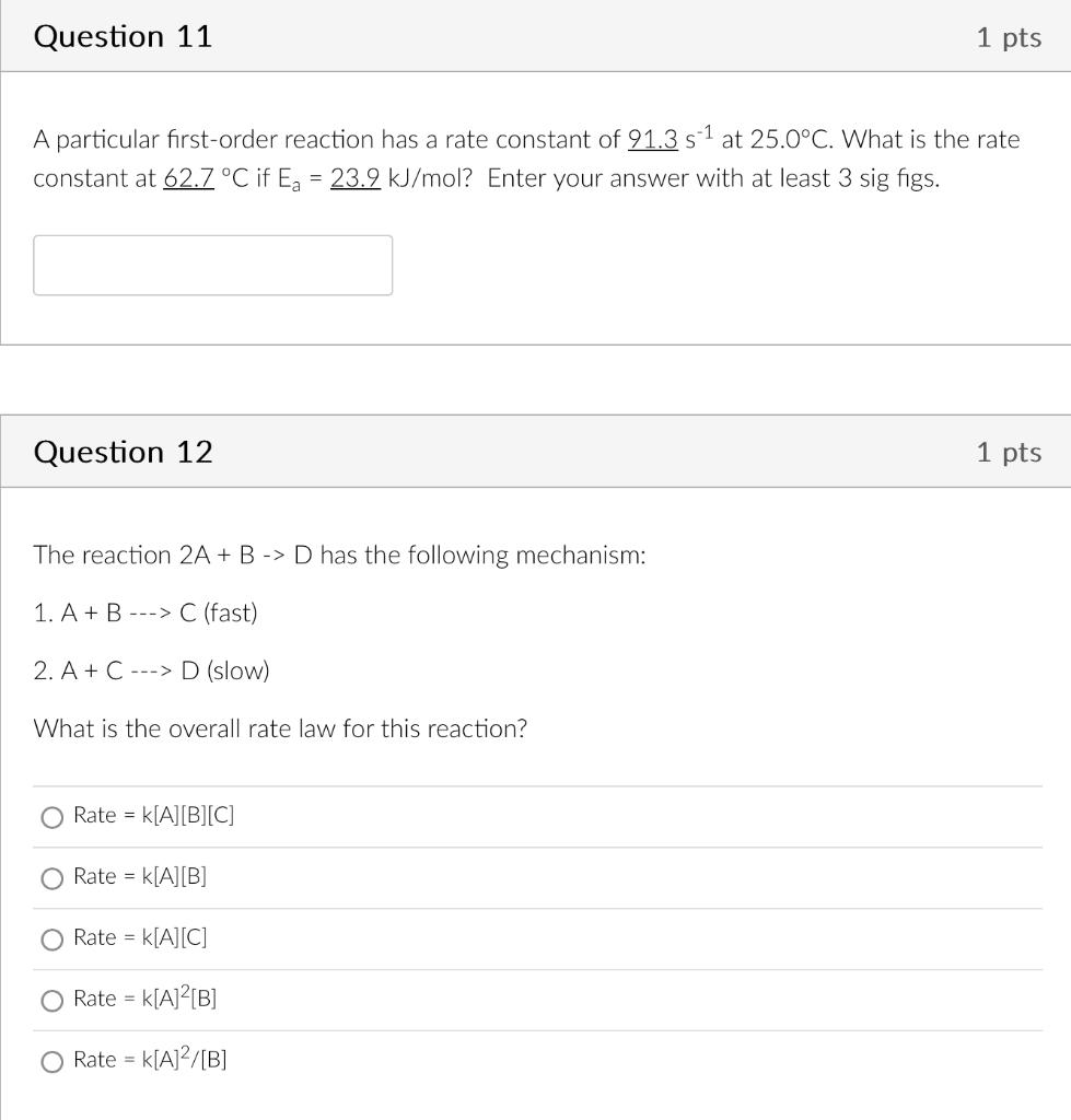 Solved A particular first-order reaction has a rate constant | Chegg.com