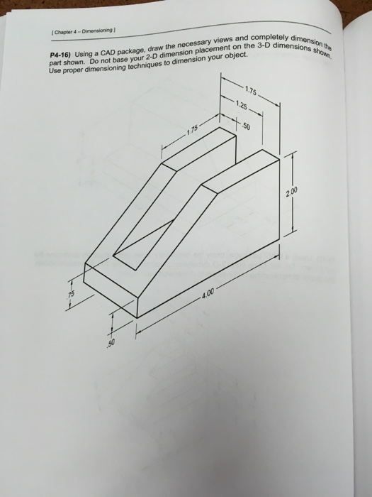 Solved Chapter 4-Dimensioning P4-16) Using a CAD package, | Chegg.com