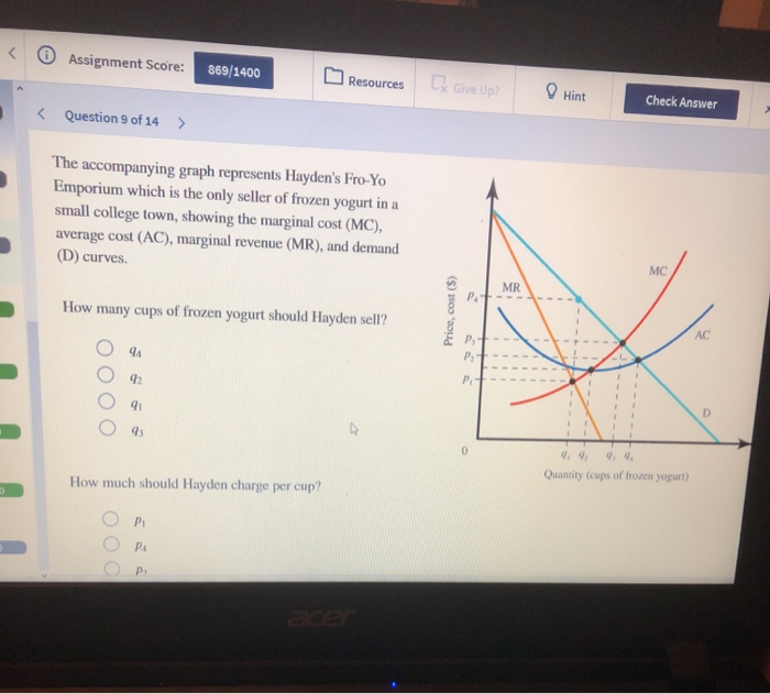 Solved Assignment Score: 869/1400 Resources Hint Check | Chegg.com