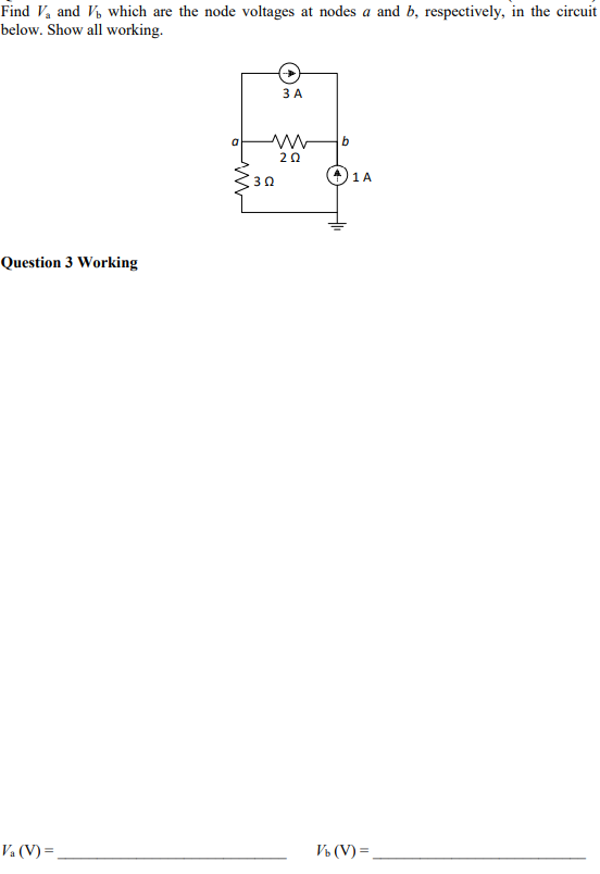 Solved Find Va and Vb which are the node voltages at nodes a | Chegg.com