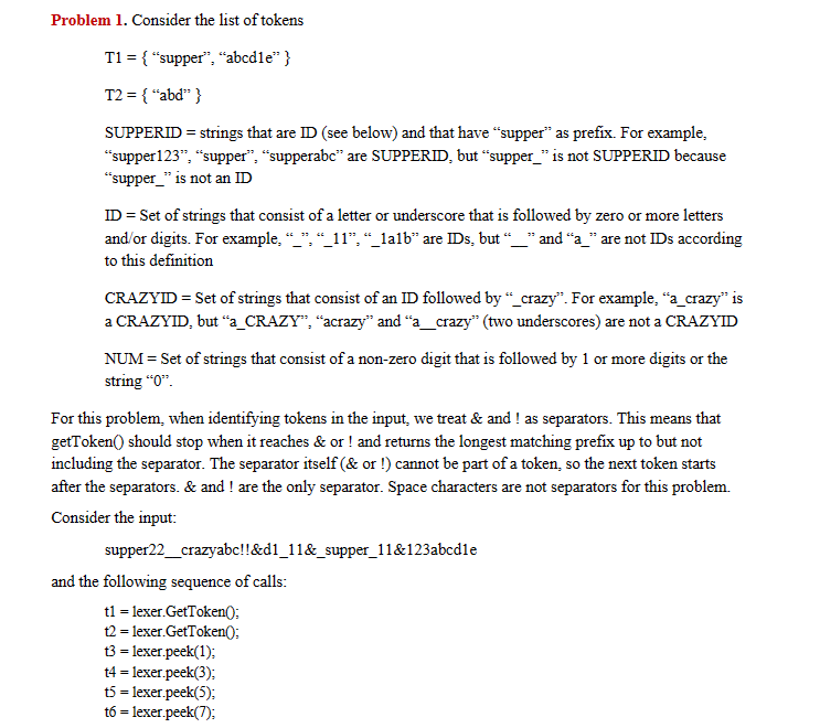 Solved T1 ={ "supper", "abcd1e" }T2={"abd"} SUPPERID = | Chegg.com