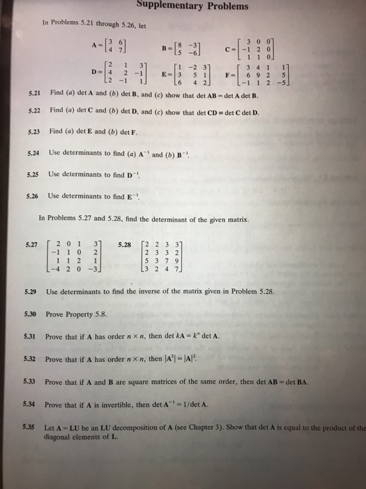 Solved Supplementary Problems In Problems 5.21 through 5.26, | Chegg.com