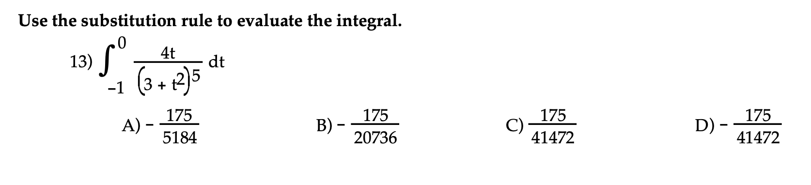 Solved Use the substitution rule to evaluate the integral. | Chegg.com